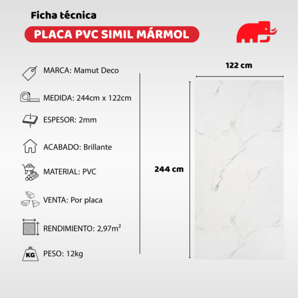 Placa PVC Mármol – Mamut